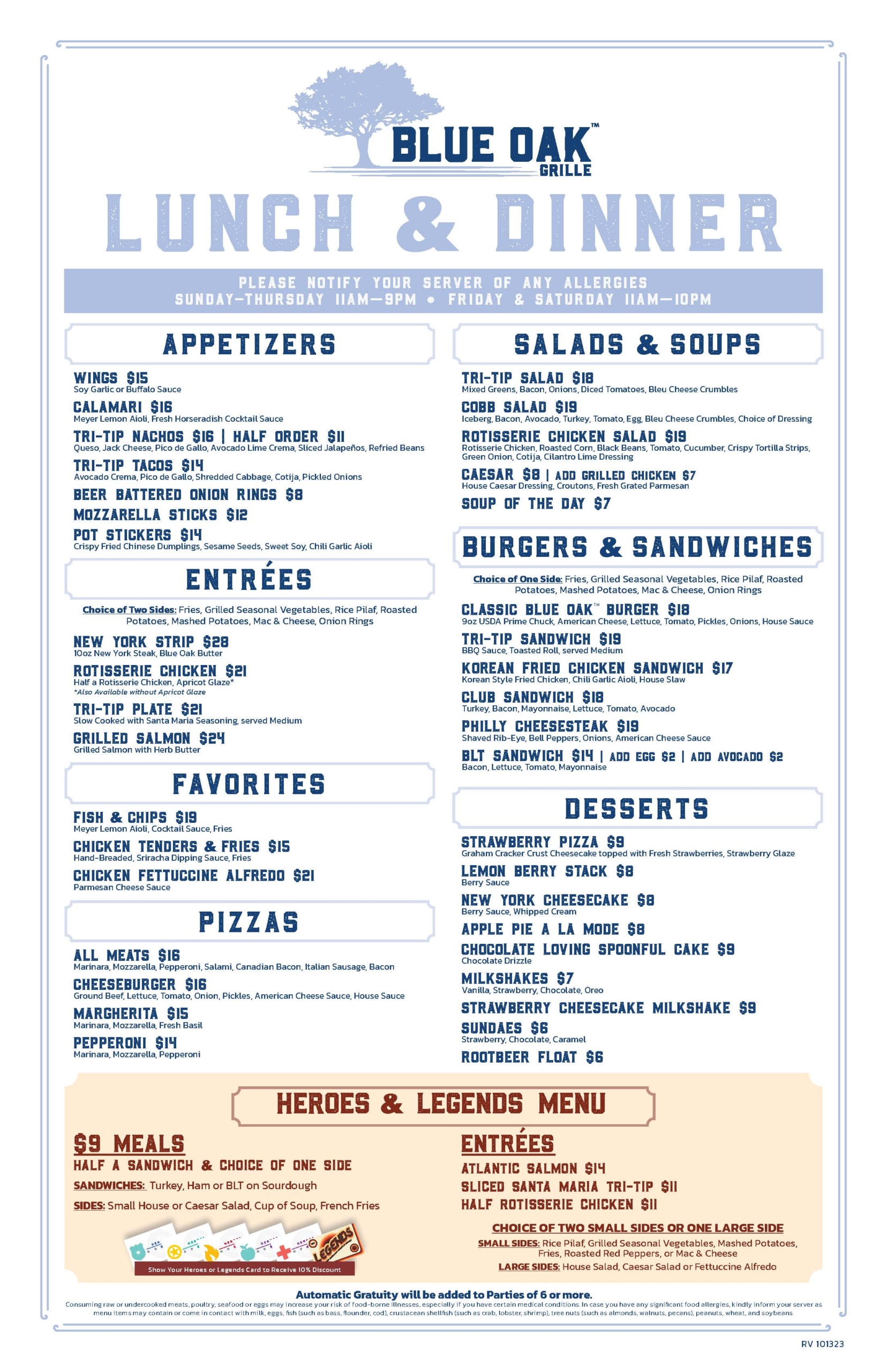 Blue Oak Grille - Table Mountain Casino: Slots, Table Games ...